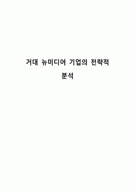 거대 뉴미디어 기업의 전략적 분석-1페이지