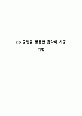 cip 공법을 활용한 흙막이 시공 기법-1페이지