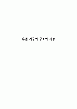유엔 기구의 구조와 기능-1페이지