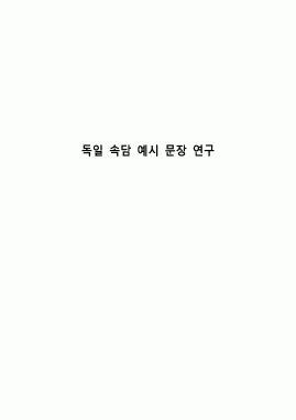 독일 속담 예시 문장 연구-1페이지
