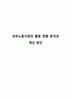 내부노동시장의 활용 현황 분석과 개선 방안-1페이지