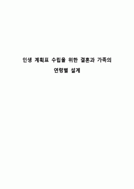인생 계획표 수립을 위한 결혼과 가족의 연령별 설계-1페이지