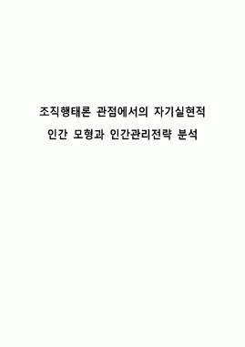 조직행태론 관점에서의 자기실현적 인간 모형과 인간관리전략 분석-1페이지