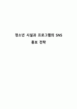 청소년 시설과 프로그램의 SNS 홍보 전략-1페이지