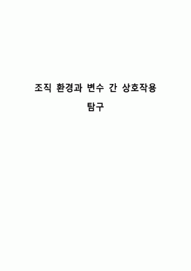 조직 환경과 변수 간 상호작용 탐구-1페이지