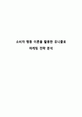 소비자 행동 이론을 활용한 유니클로 마케팅 전략 분석-1페이지