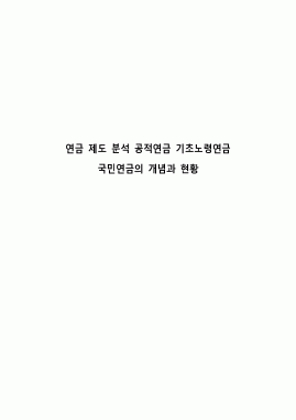 연금 제도 분석 공적연금 기초노령연금 국민연금의 개념과 현황-1페이지