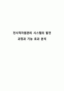 전사적자원관리 시스템의 발전 과정과 기능 효과 분석-1페이지