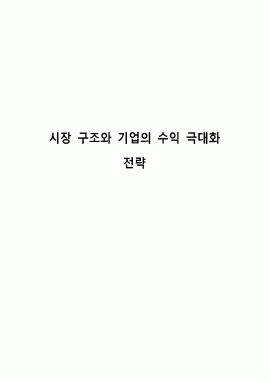 시장 구조와 기업의 수익 극대화 전략-1페이지