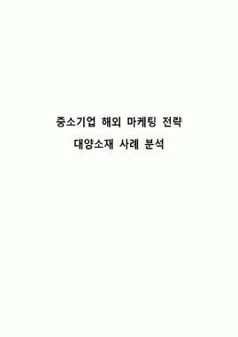 중소기업 해외 마케팅 전략 대양소재 사례 분석-1페이지