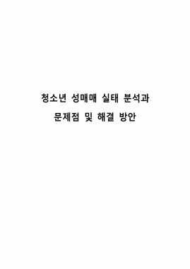 청소년 성매매 실태 분석과 문제점 및 해결 방안-1페이지