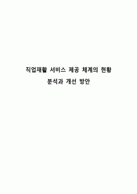 직업재활 서비스 제공 체계의 현황 분석과 개선 방안-1페이지