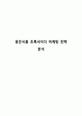 웅진식품 초록사이다 마케팅 전략 분석-1페이지