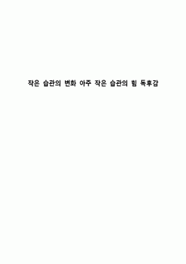 작은 습관의 변화 아주 작은 습관의 힘 독후감-1페이지