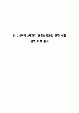 만 0세부터 2세까지 표준보육과정 안전 생활 영역 비교 분석-1페이지
