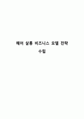 헤어 살롱 비즈니스 모델 전략 수립-1페이지
