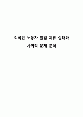 외국인 노동자 불법 체류 실태와 사회적 문제 분석-1페이지