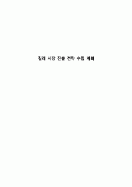 칠레 시장 진출 전략 수립 계획-1페이지