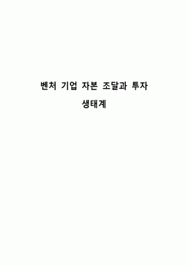 벤처 기업 자본 조달과 투자 생태계-1페이지
