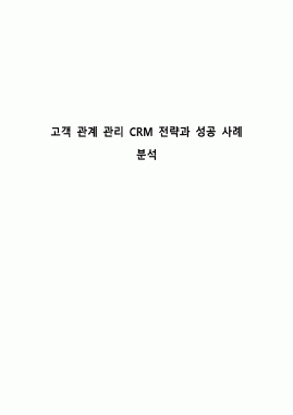 고객 관계 관리 CRM 전략과 성공 사례 분석-1페이지