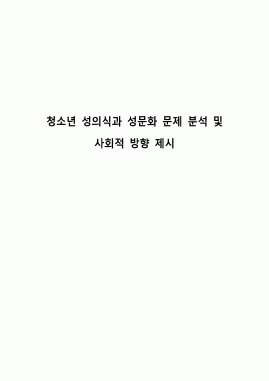청소년 성의식과 성문화 문제 분석 및 사회적 방향 제시-1페이지