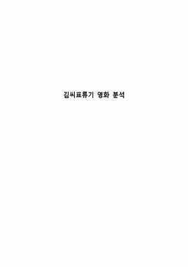 김씨표류기 영화 분석-1페이지