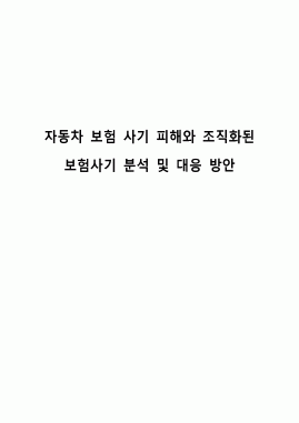 자동차 보험 사기 피해와 조직화된 보험사기 분석 및 대응 방안-1페이지