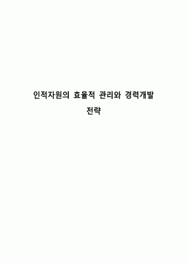 인적자원의 효율적 관리와 경력개발 전략-1페이지