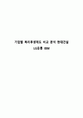 기업별 복리후생제도 비교 분석 현대건설 LG유통 IBM-1페이지