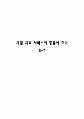 재활 치료 서비스의 종류와 효과 분석-1페이지