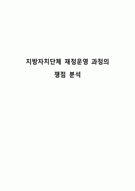 지방자치단체 재정운영 과정의 쟁점 분석-1페이지