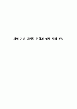 체험 기반 마케팅 전략과 실제 사례 분석-1페이지