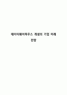 데이터웨어하우스 개념의 기업 미래 전망-1페이지