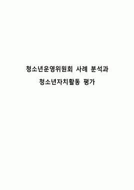 청소년운영위원회 사례 분석과 청소년자치활동 평가-1페이지