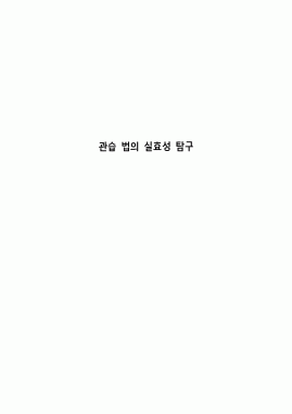 관습 법의 실효성 탐구-1페이지