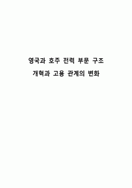 영국과 호주 전력 부문 구조 개혁과 고용 관계의 변화-1페이지