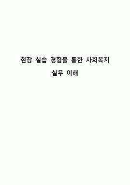 현장 실습 경험을 통한 사회복지 실무 이해-1페이지