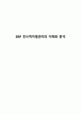 ERP 전사적자원관리의 이해와 분석-1페이지