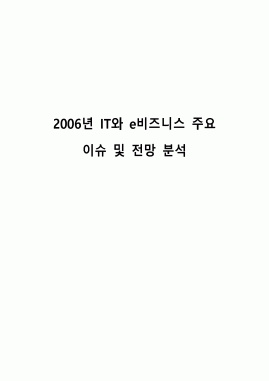 2006년 IT와 e비즈니스 주요 이슈 및 전망 분석-1페이지