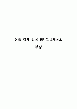 신흥 경제 강국 BRICs 4개국의 부상-1페이지
