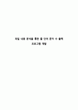 파일 내용 분석을 통한 줄 단어 문자 수 출력 프로그램 개발-1페이지