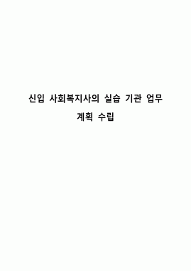 신입 사회복지사의 실습 기관 업무 계획 수립-1페이지