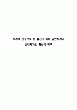 체계적 관점으로 본 실천의 이해 일반체계와 생태체계의 통합적 탐구-1페이지