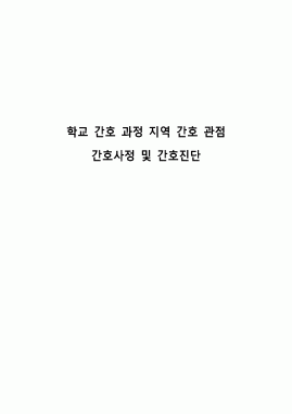 학교 간호 과정 지역 간호 관점 간호사정 및 간호진단-1페이지
