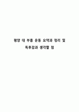 평양 대 부흥 운동 요약과 정리 및 독후감과 생각할 점-1페이지