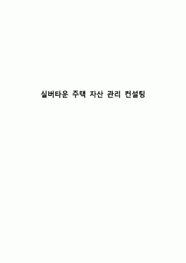 실버타운 주택 자산 관리 컨설팅-1페이지