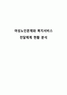 여성노인문제와 복지서비스 전달체계 현황 분석-1페이지
