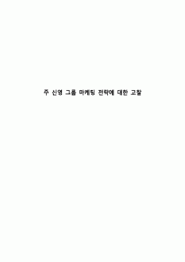 주 신영 그룹 마케팅 전략에 대한 고찰-1페이지
