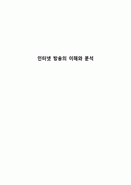 인터넷 방송의 이해와 분석-1페이지