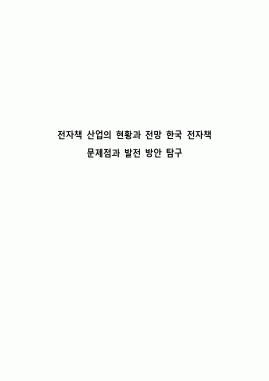 전자책 산업의 현황과 전망 한국 전자책 문제점과 발전 방안 탐구-1페이지
